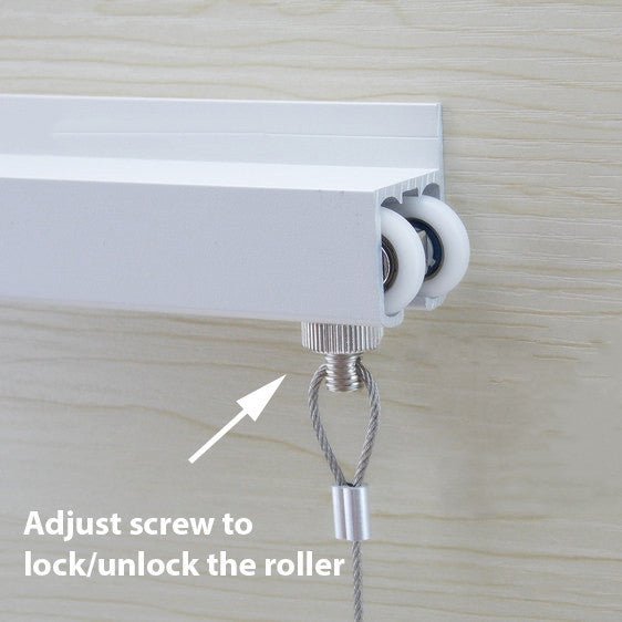 All in 1 Wheel Roller Rail Art Hanging System - 2m - Me Me Art